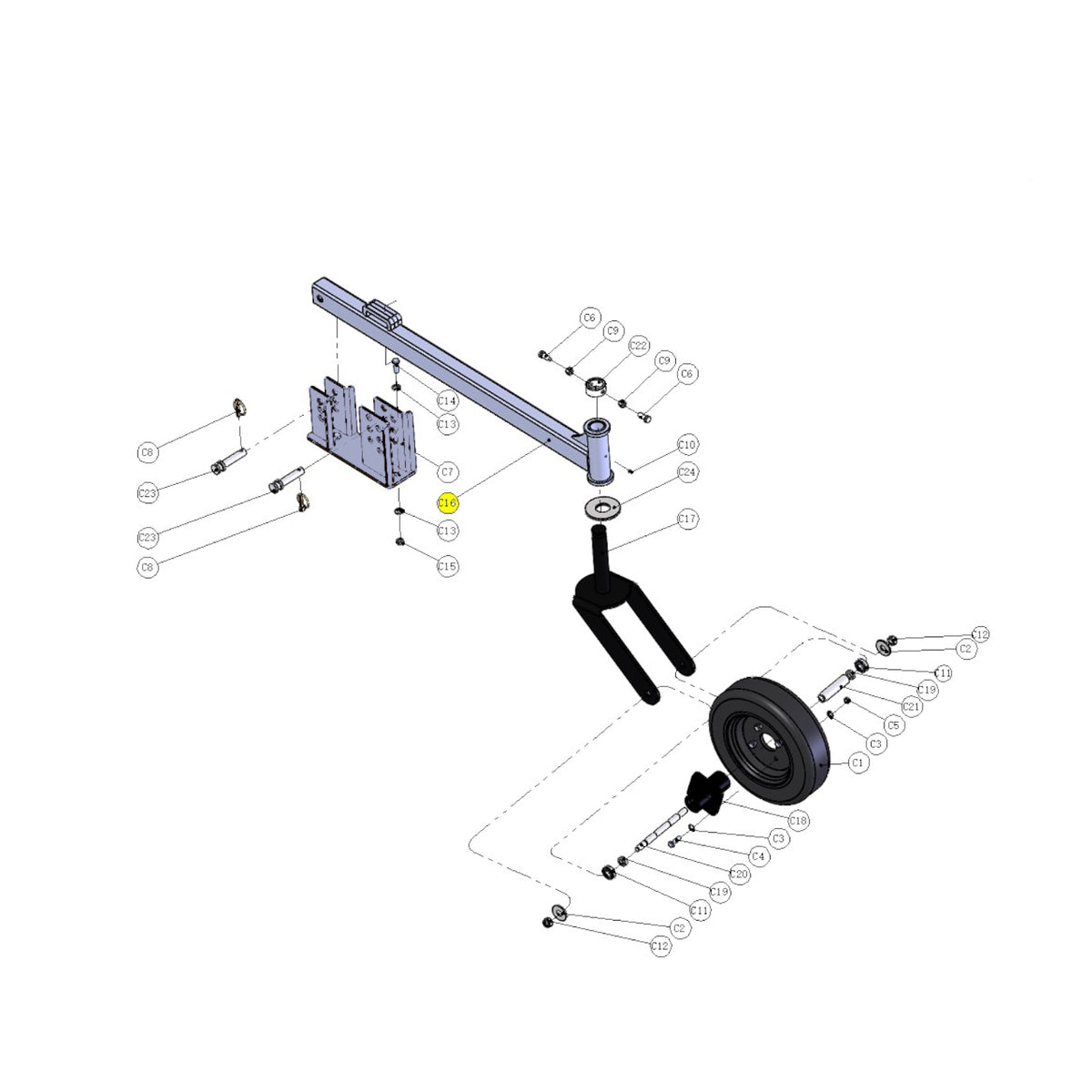 Tractor Slasher Rear Wheel Bar | Paddock Spare Parts & Replacements ...